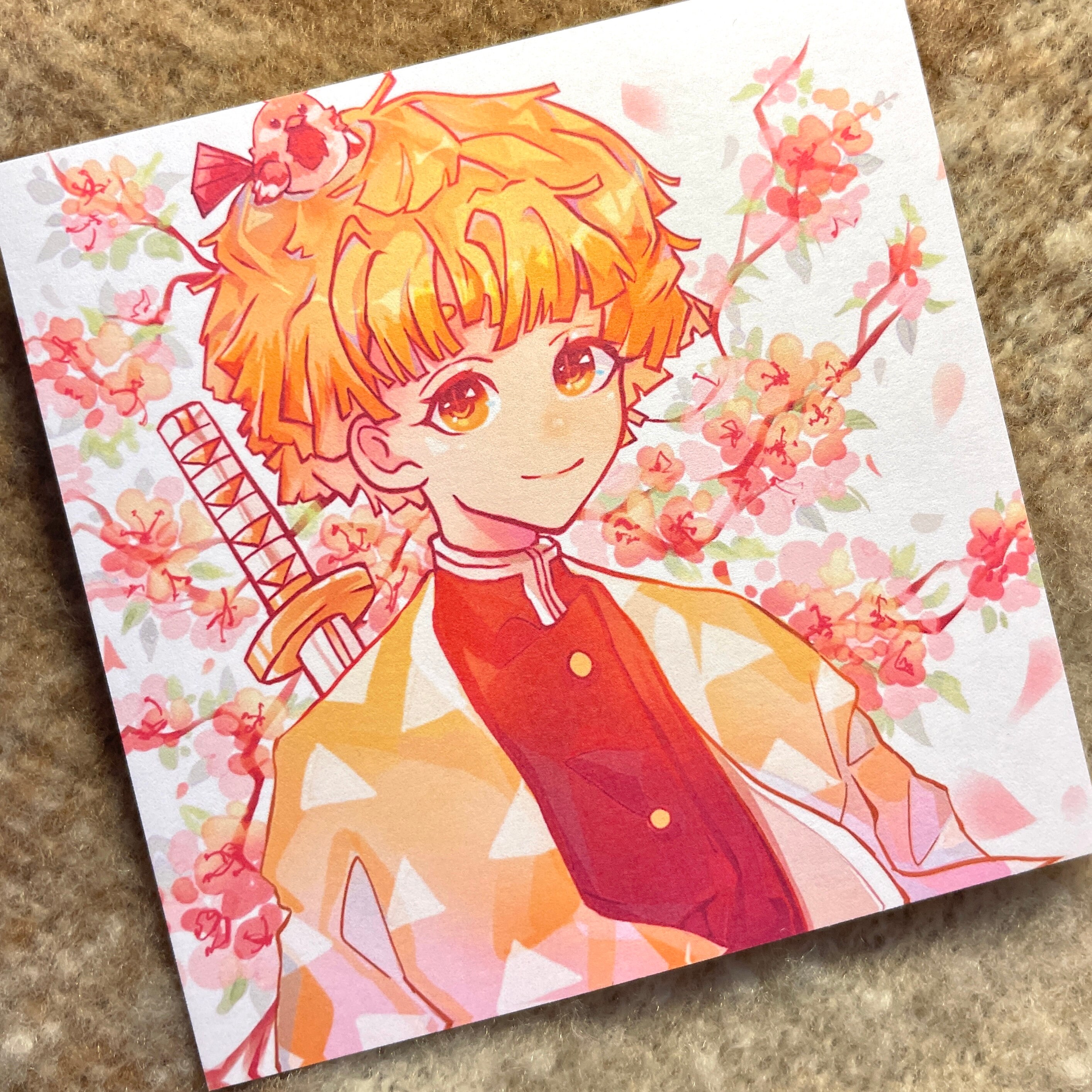 Demon Slayer- Zenitsu Agatsuma (anime & Manga Illustration, Art Print ...