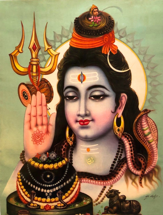 Shiva Bholenath Mahadev Old Vintage Print Hindu God Poster - Etsy