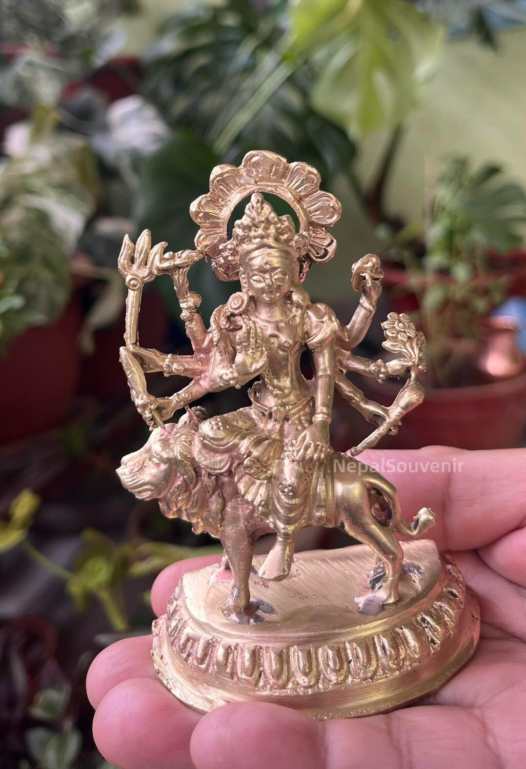 Nepali Durga Statue Brass RARE 4 Inch 10 Cm Handmade Hindu God Kali ...