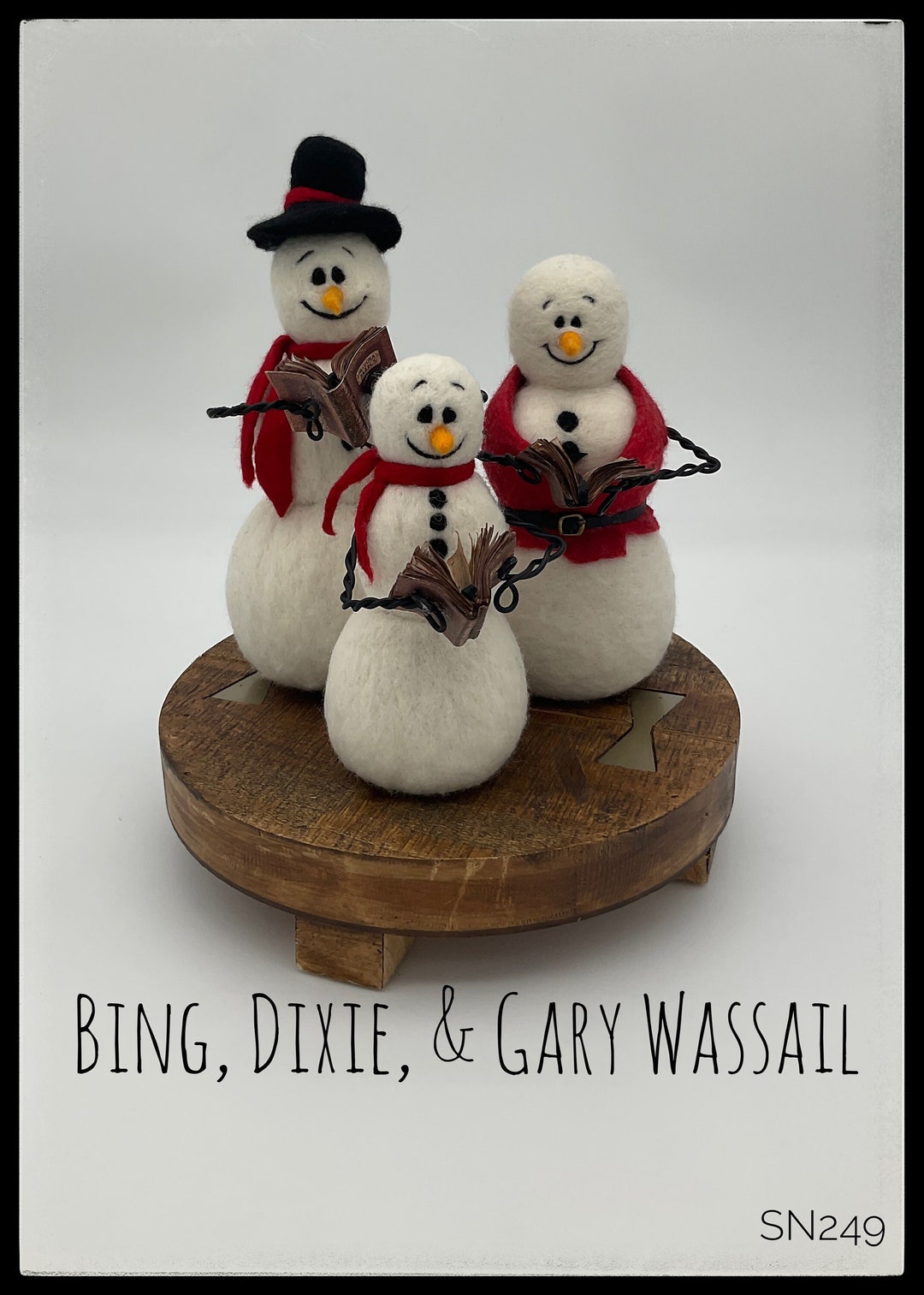 Felted Snowman Carolers, Wool E Critters, Rustic Christmas Decor - Etsy