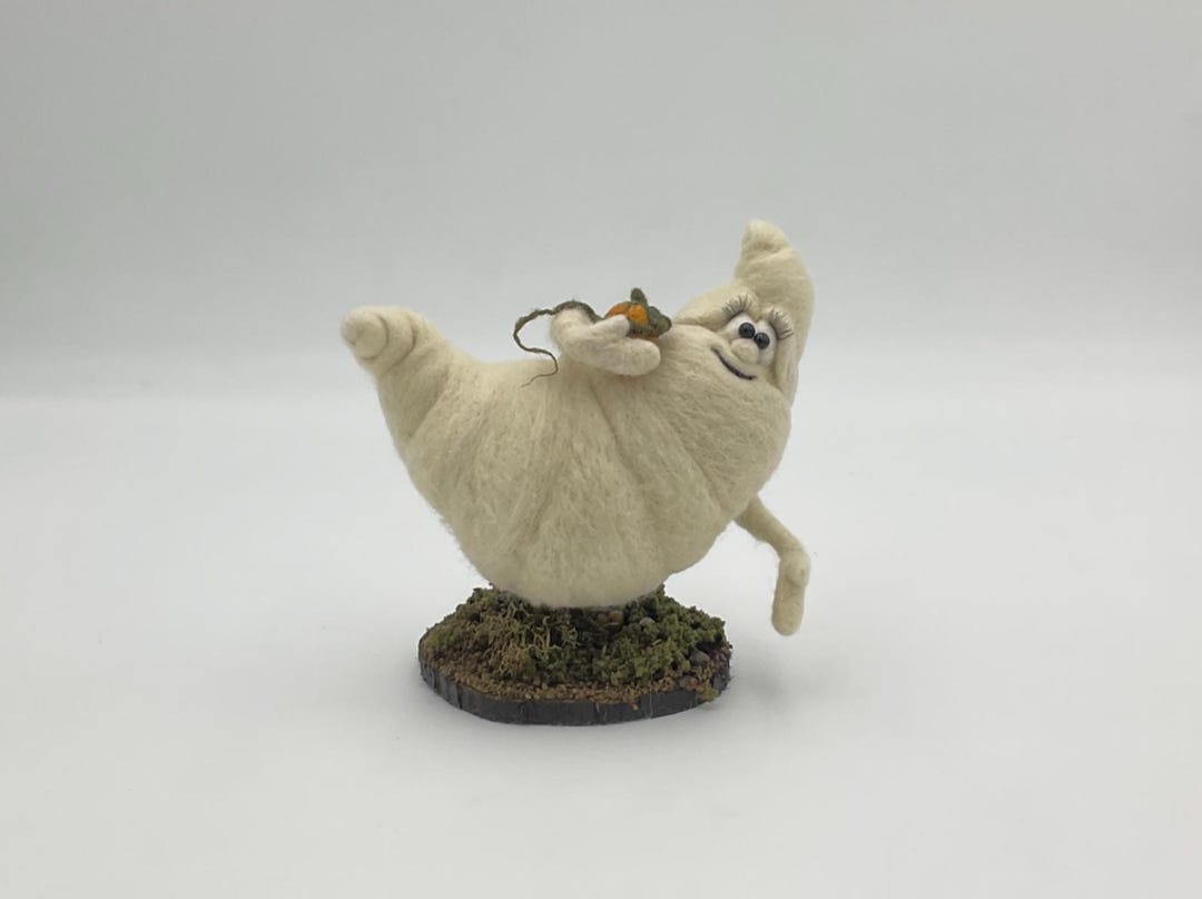 Needle Felted Wool Ghost, Heirloom Halloween Decor, "lenore" - Etsy