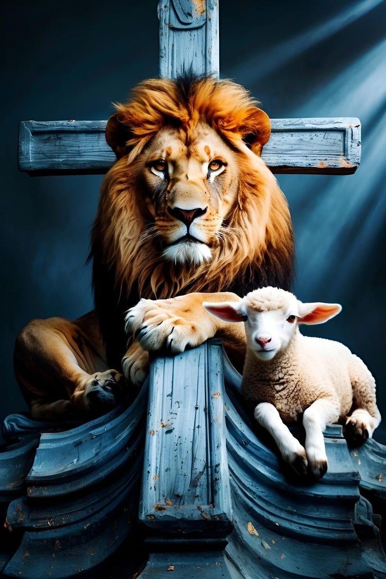 The Lion's Promise and the Lamb's Peace - Etsy