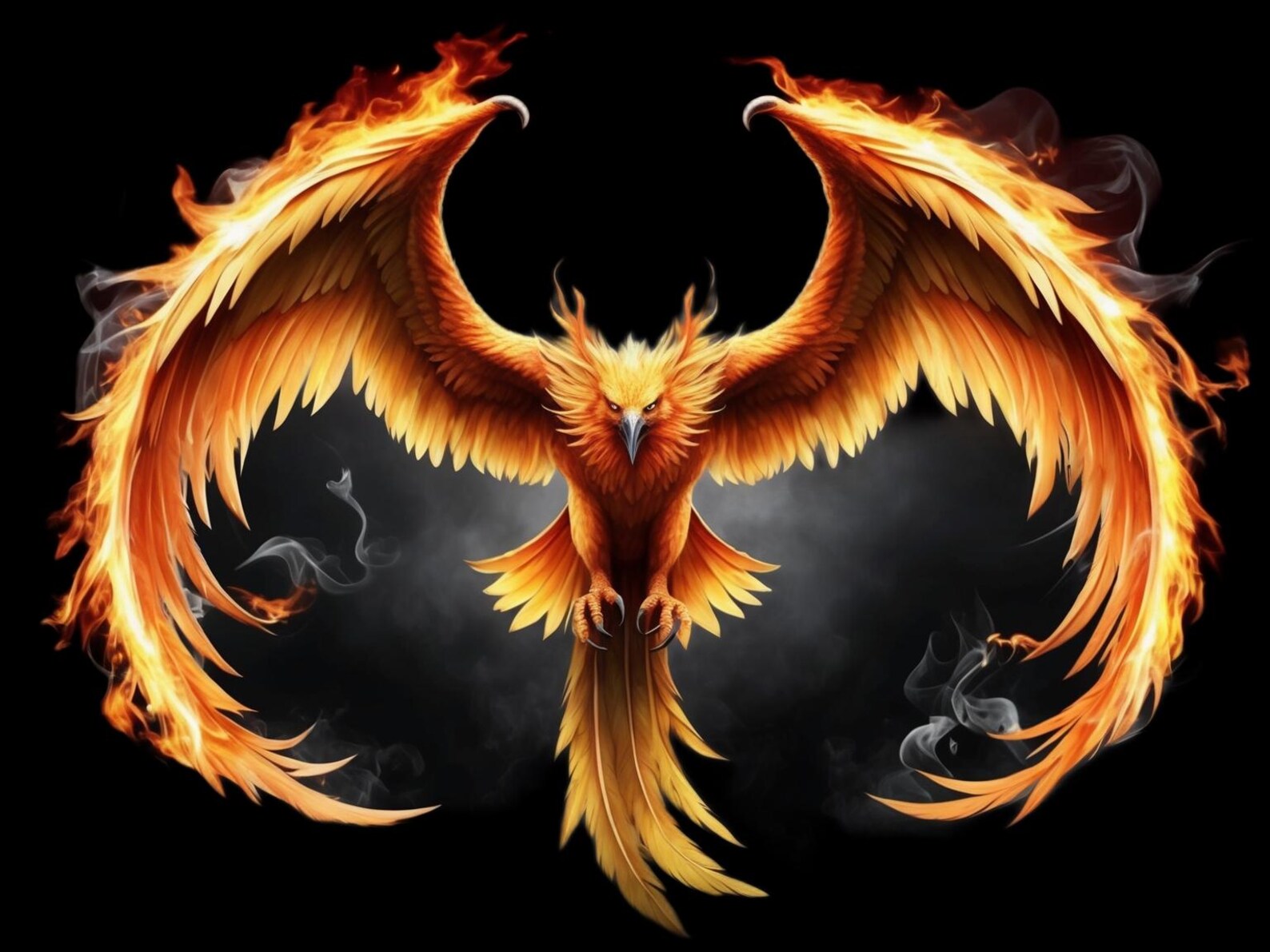 Phoenix Bird Digital, Fire Bird, Flying Phoenix, Fantasy Art, Mythical ...