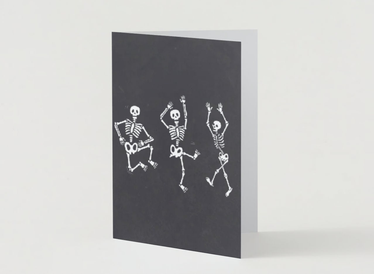 Digital Download Printable Halloween Skeleton Greeting Card - Etsy