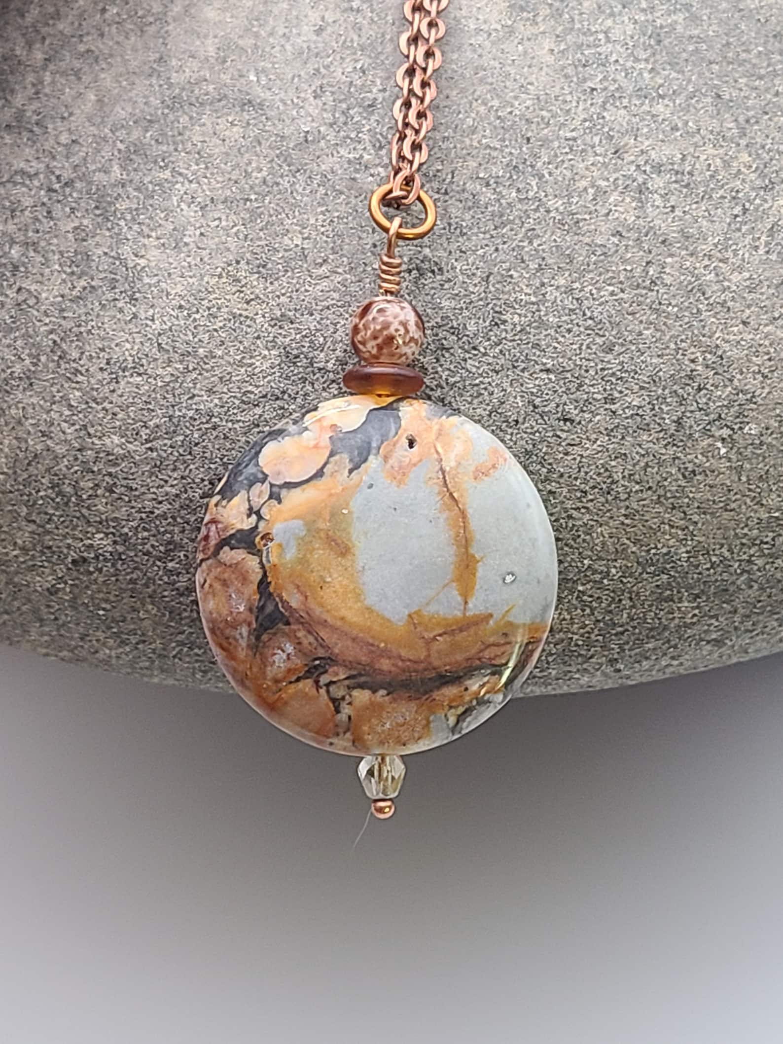 Venus Jasper Natural Gemstone Pendant - Etsy