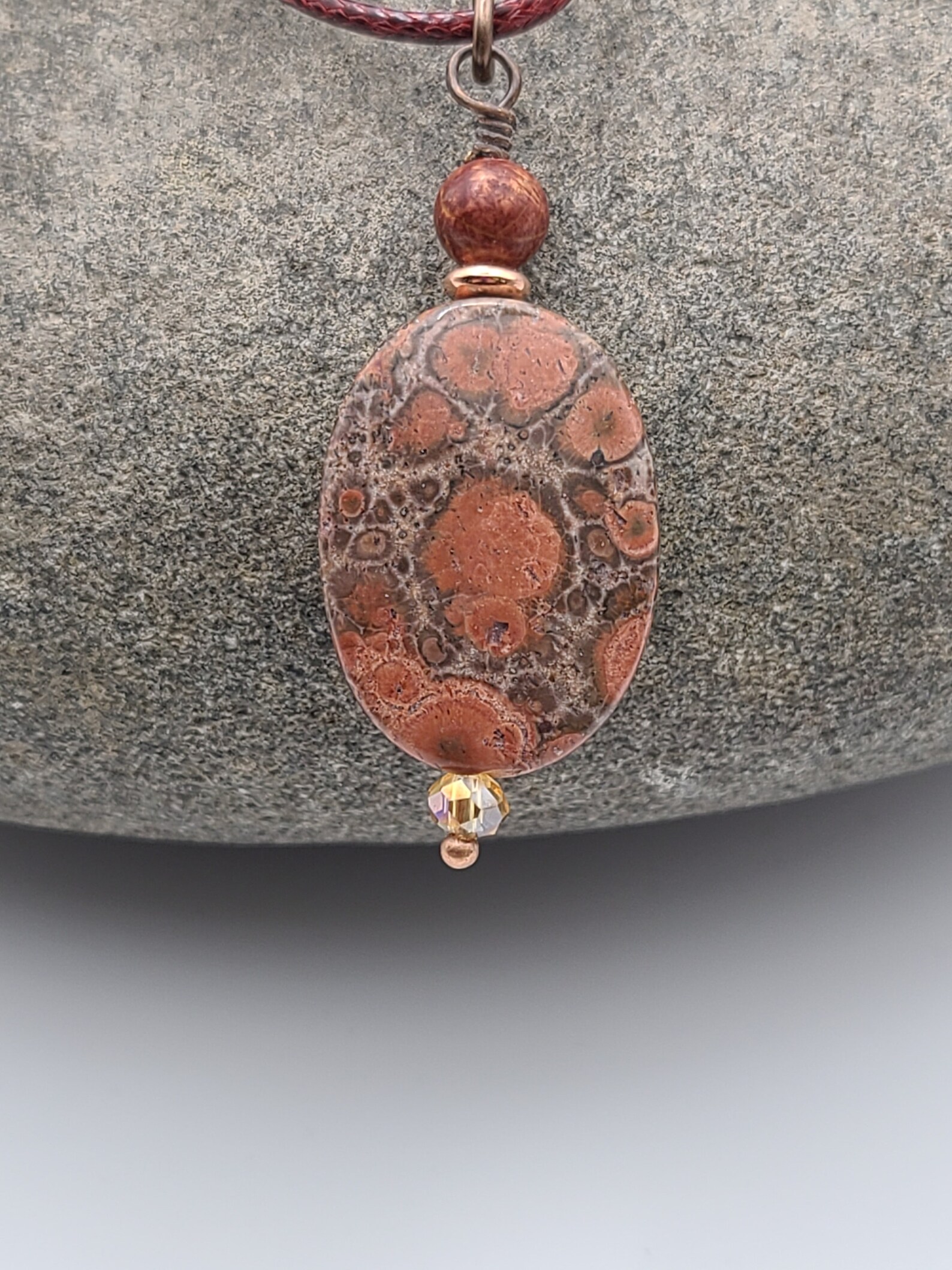 Red Birds-eye Jasper With Picture Jasper Gemstone Pendant Necklace - Etsy