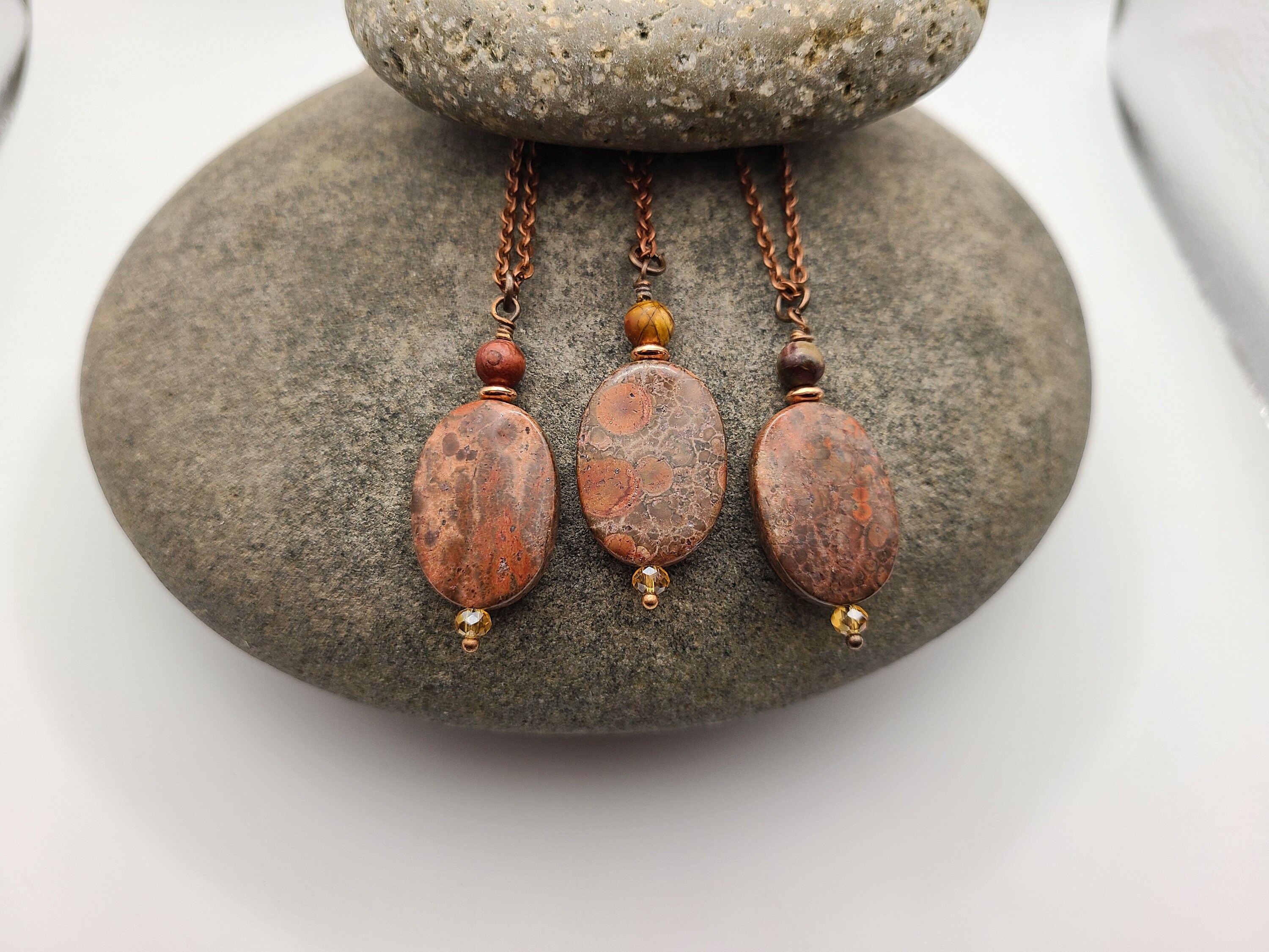 Red Birds-eye Jasper With Picture Jasper Gemstone Pendant Necklace - Etsy