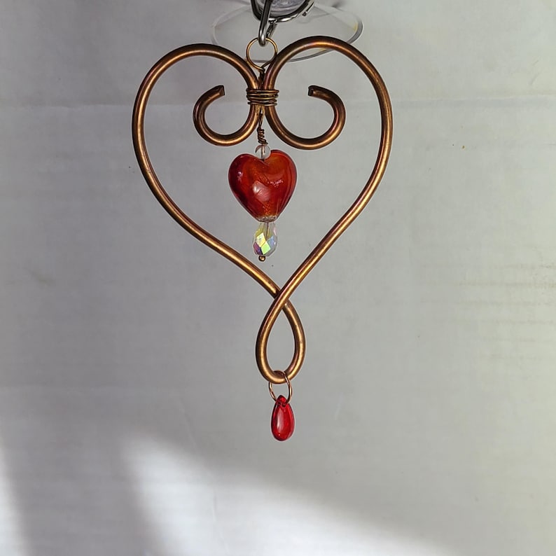 Copper Heart Suncatcher - Etsy