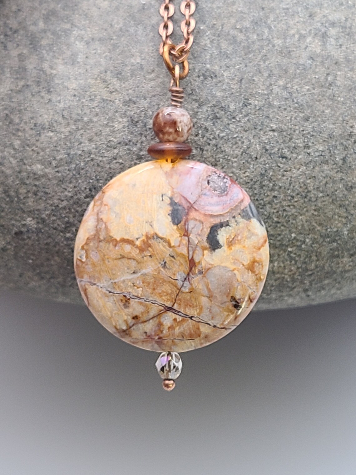 Venus Jasper Natural Gemstone Pendant - Etsy