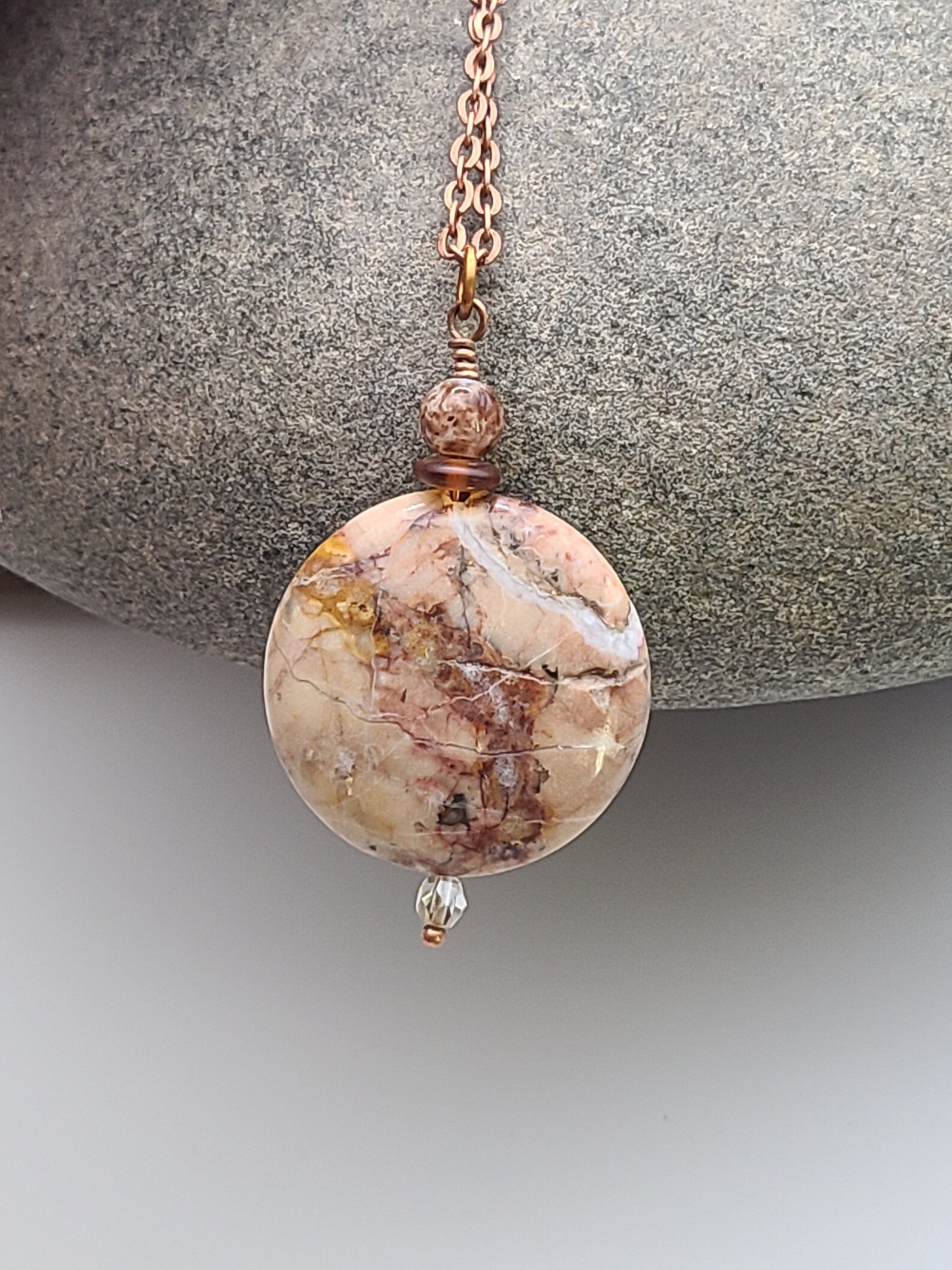 Venus Jasper Natural Gemstone Pendant - Etsy