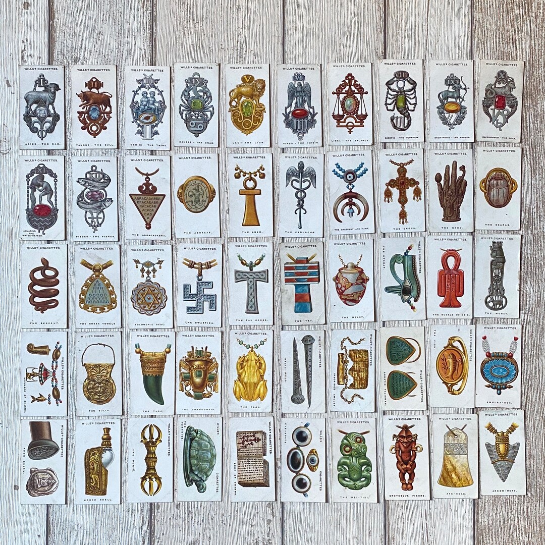 Antique 1923 Willss Cigarettes Cards Full Set of 50 lucky Charms - Etsy