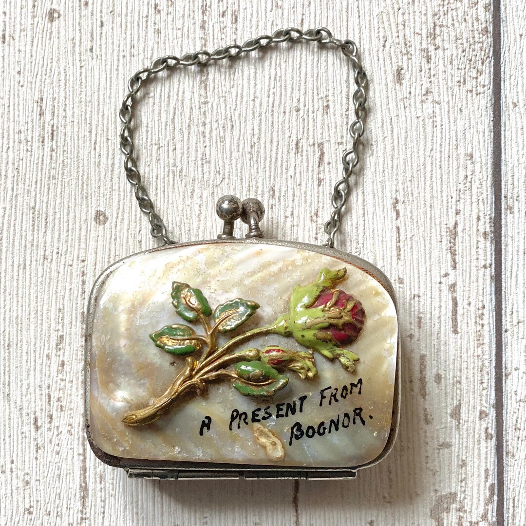 Antique Edwardian Mother of Pearl Oyster Shell Sovereign Case Coin ...