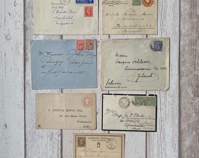 7 X Antique & Vintage Victorian Onwards Envelopes Plus Letter for ...