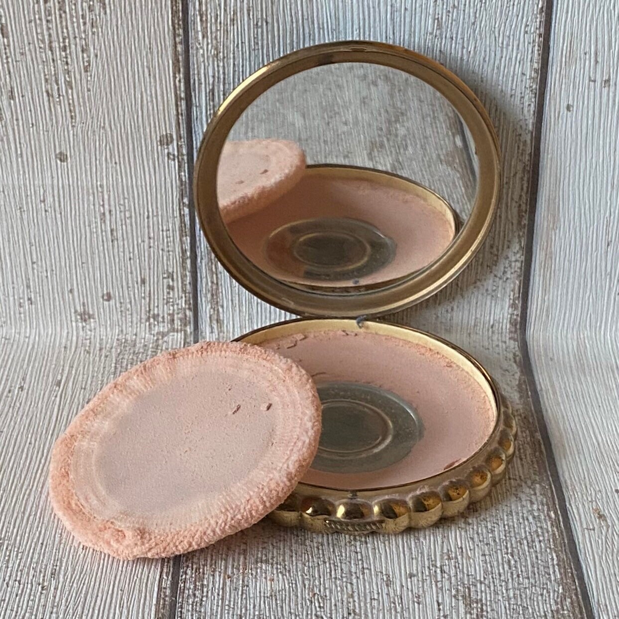Vintage Pressed Powder Compact With Marcasite Embellishment on - Etsy