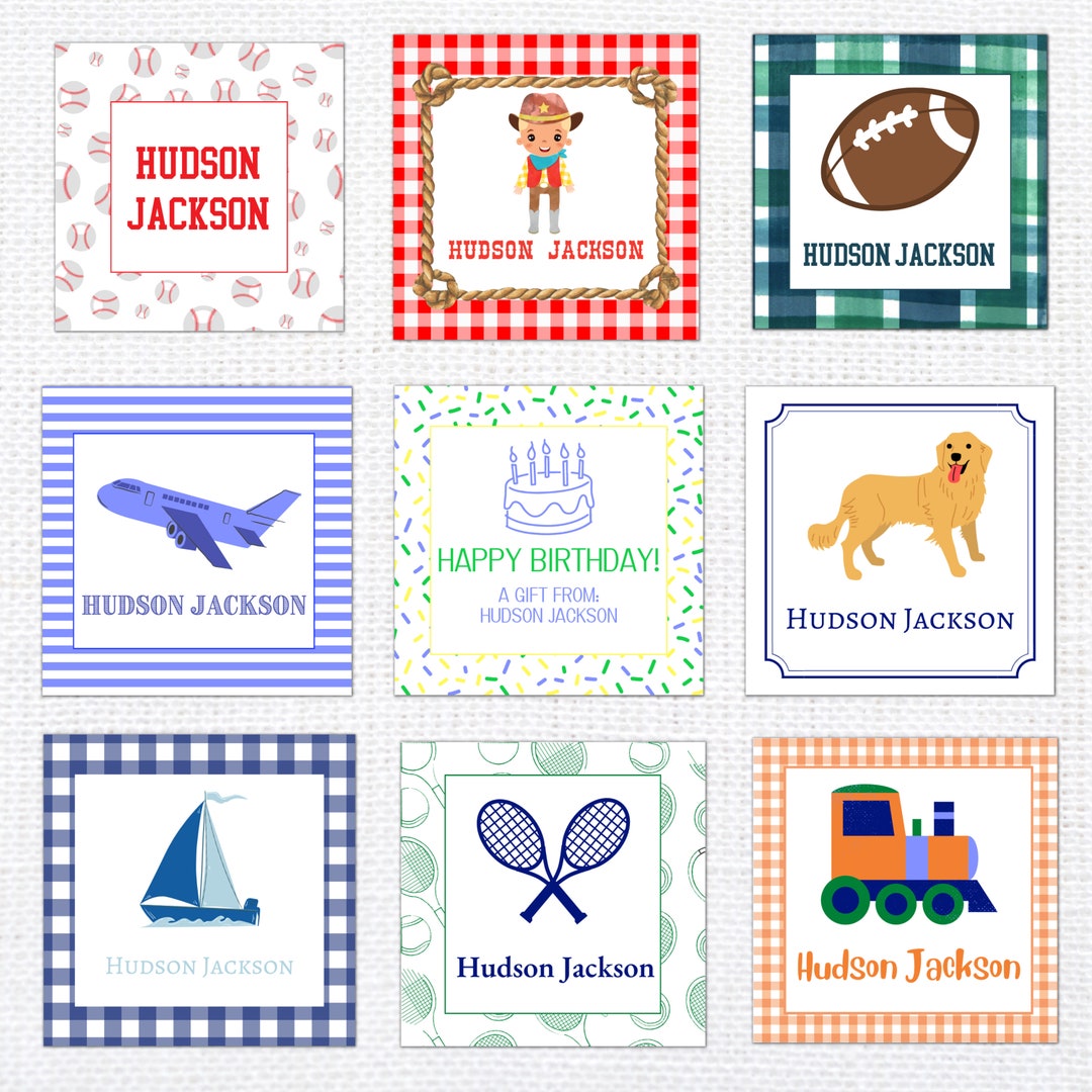 Kids Gift Tags Kids Gift Stickers Boys Gift Stickers Boy - Etsy
