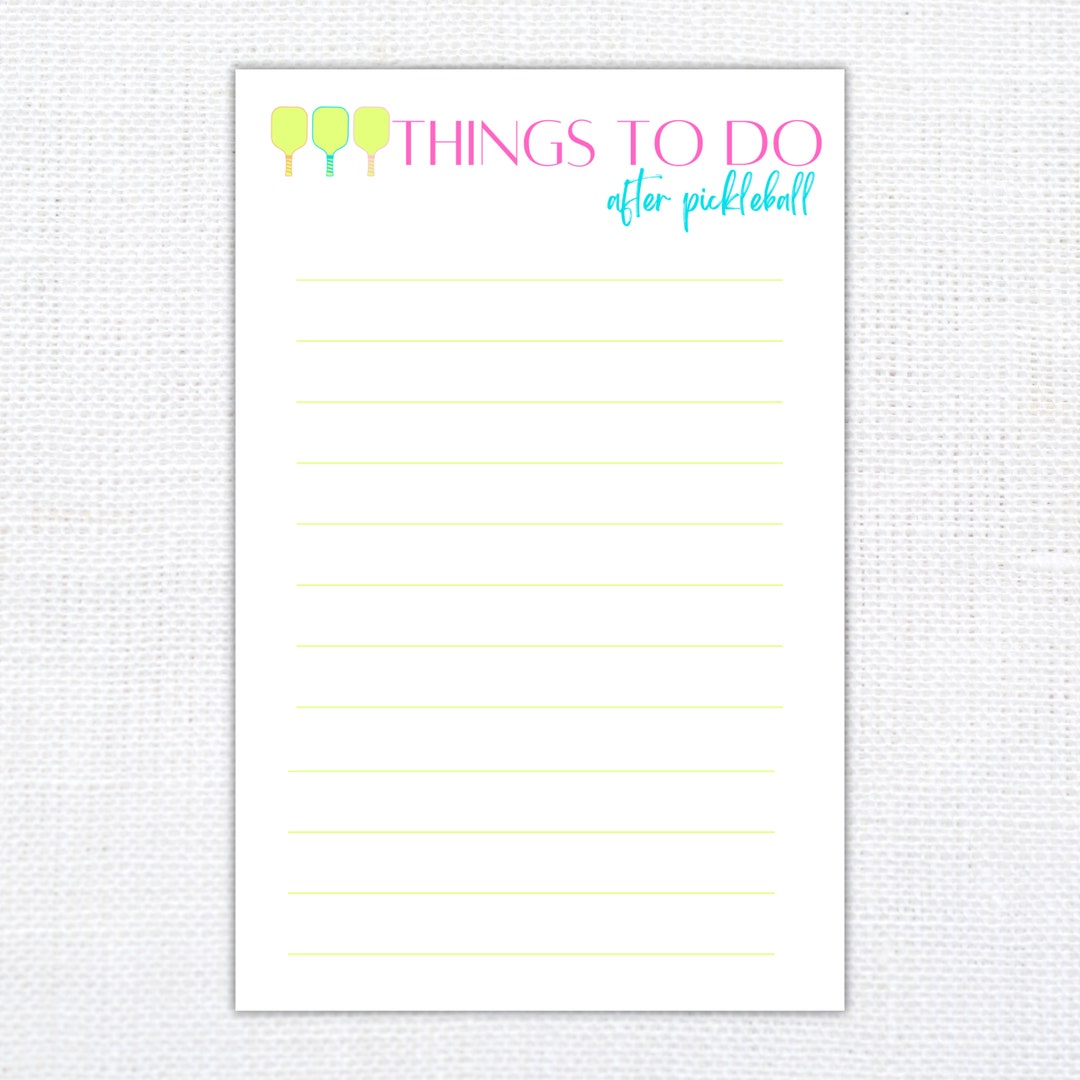 Pickleball Stationery, Pickleball Notepad, Writing Pad, Gifts for Her ...
