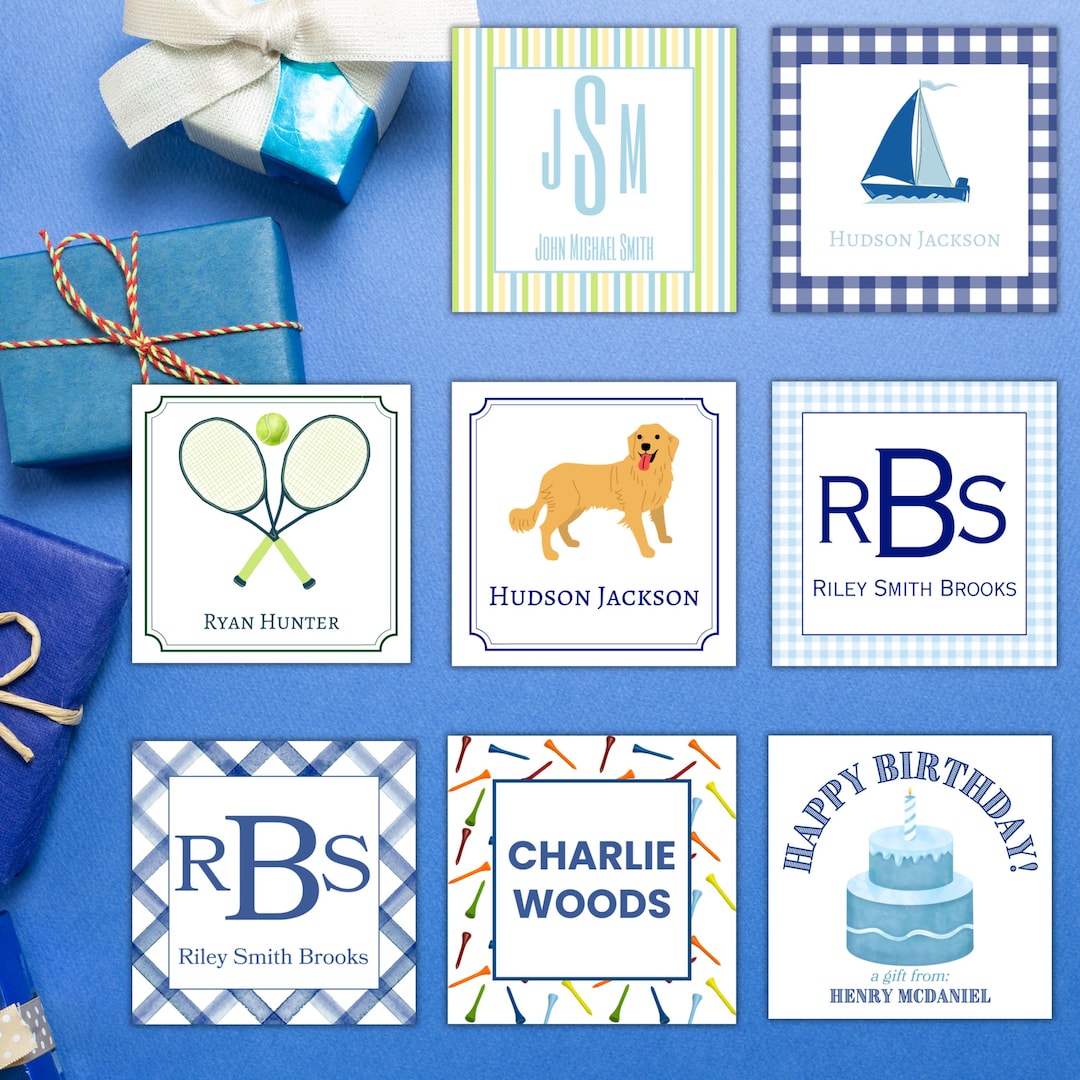 Kids Gift Tags, Kids Gift Stickers, Boys Gift Stickers, Boy Gift Tags ...