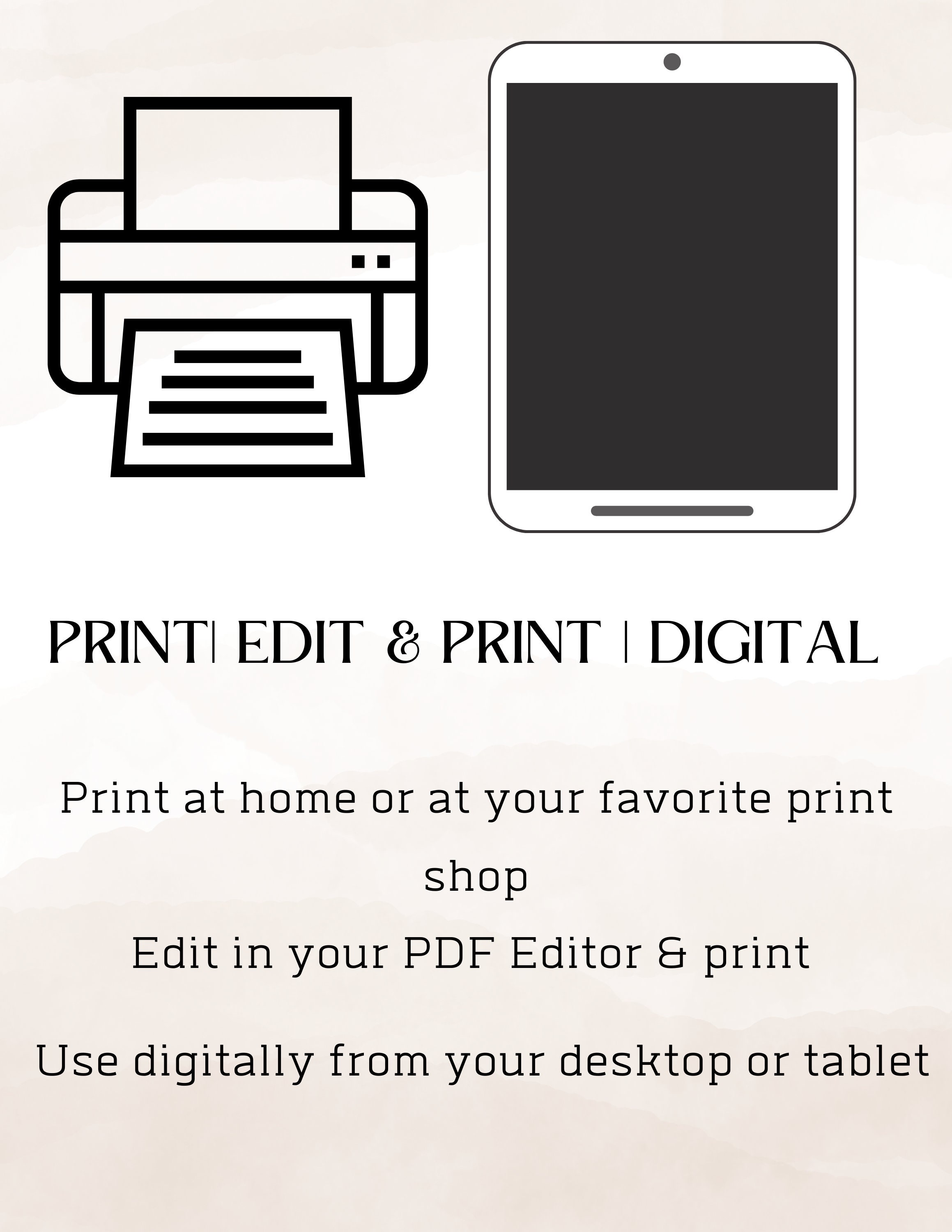 Monthly Calendar, Fillable/digital/printable - Etsy