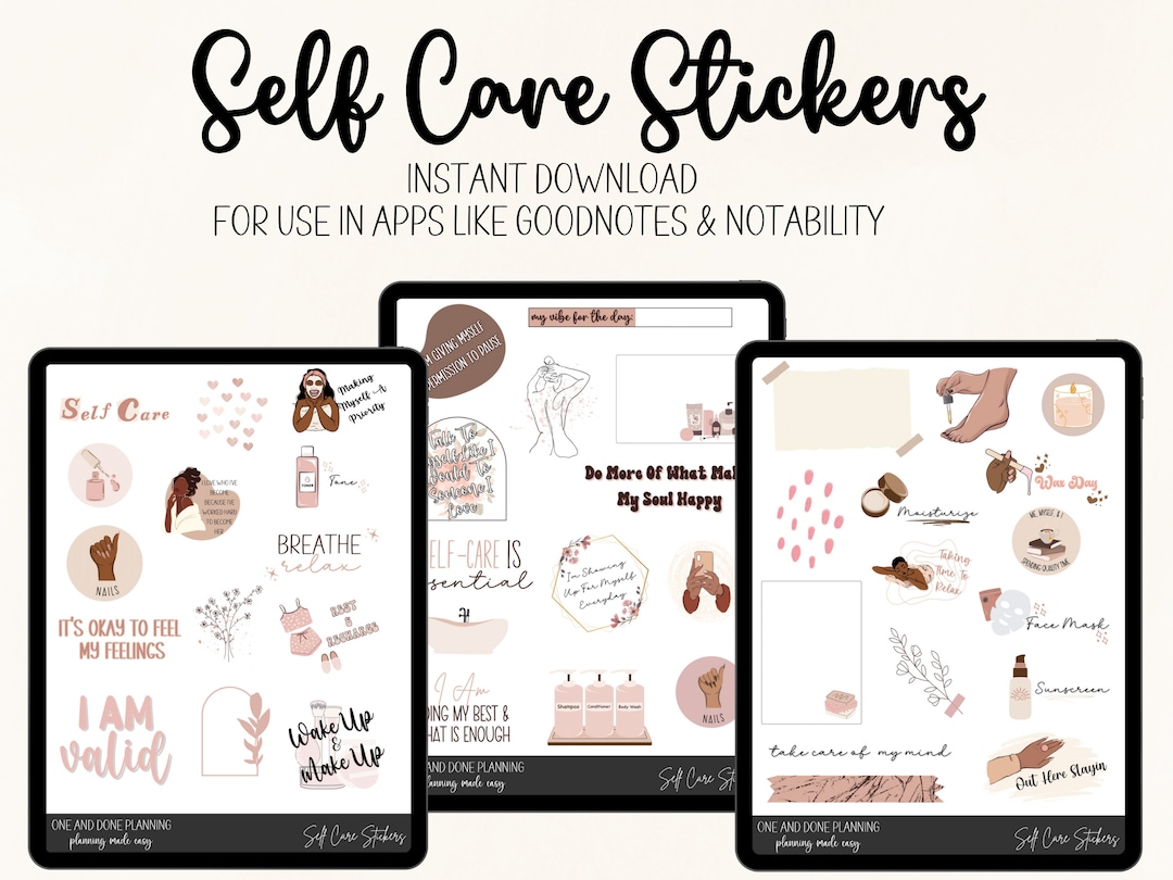 Self-care Digital Stickers, Digital Planner Stickers, Black Girl ...