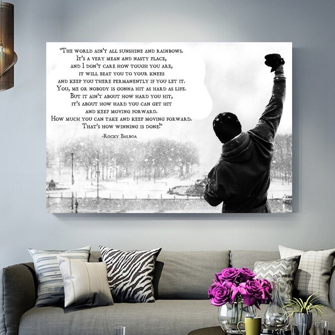 Rocky Balboa Quote Poster Print Art,sylvester Stallone Canvas Wall Art ...
