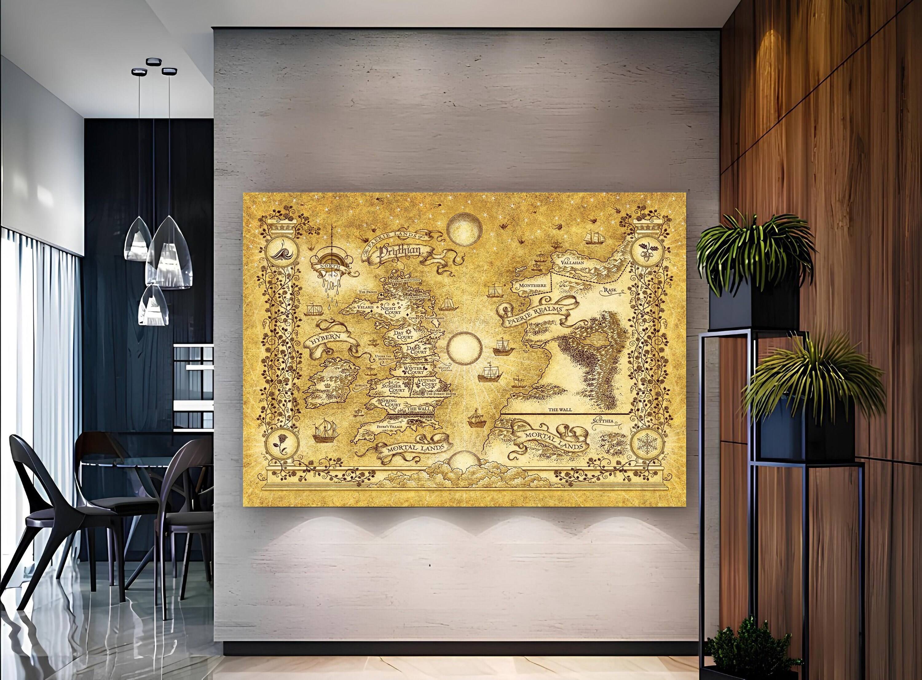 ACOTAR World Map Poster, the Court of Thorns and Roses Series by Sarah ...