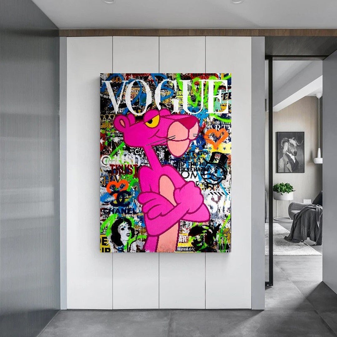 Pink Panther Banksy Graffiti Wall Art,pink Panther, Graffiti Pop Art ...