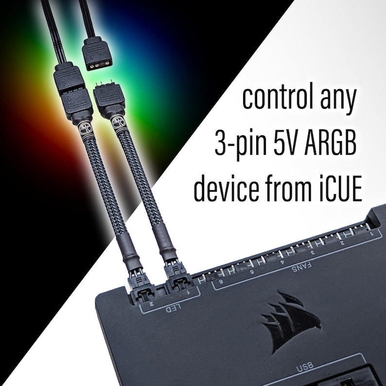 Corsair RGB to Standard ARGB 3-pin 5V Adapter (male/female) - Etsy