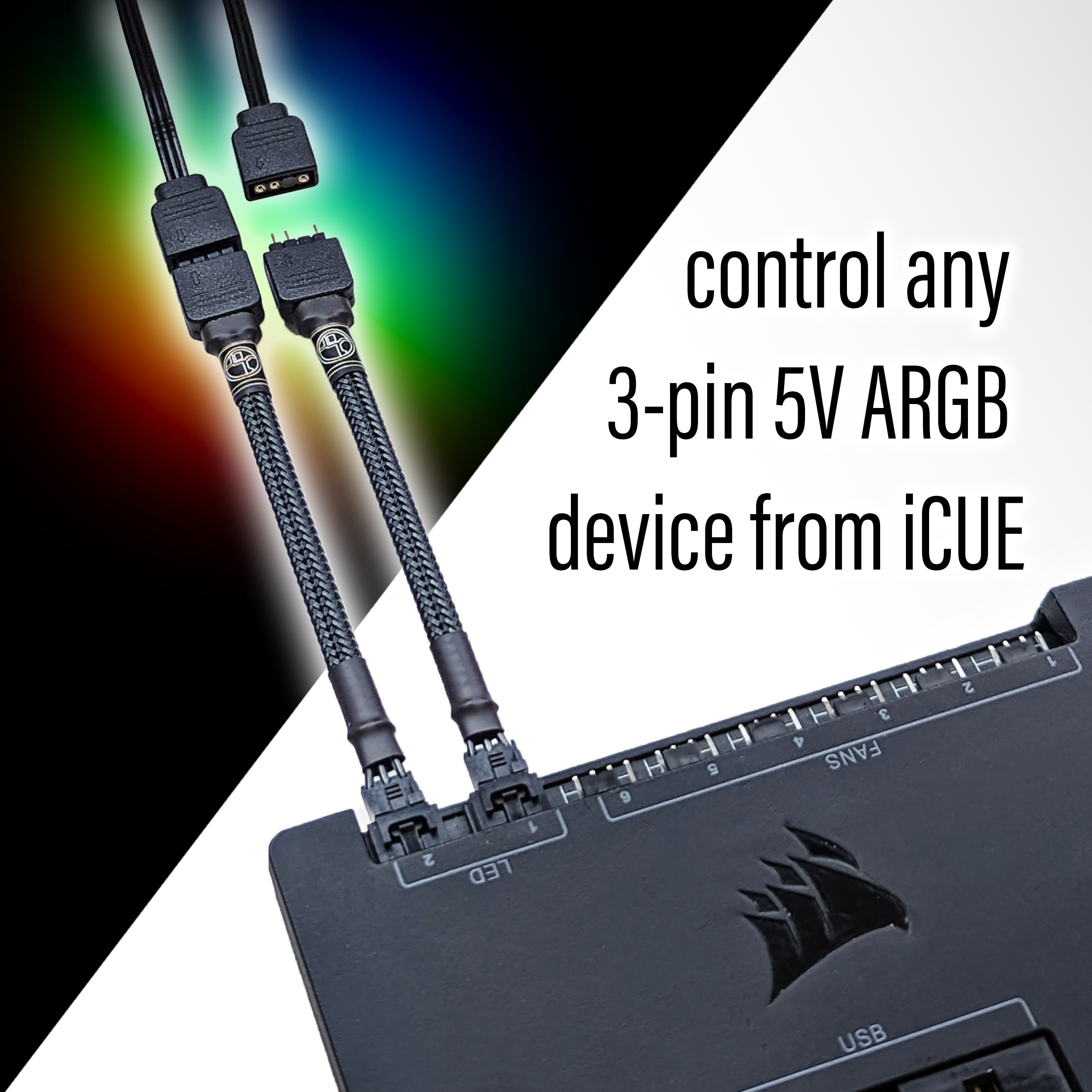 Corsair RGB to Standard ARGB 3-pin 5V Adapter (male/female) - Etsy