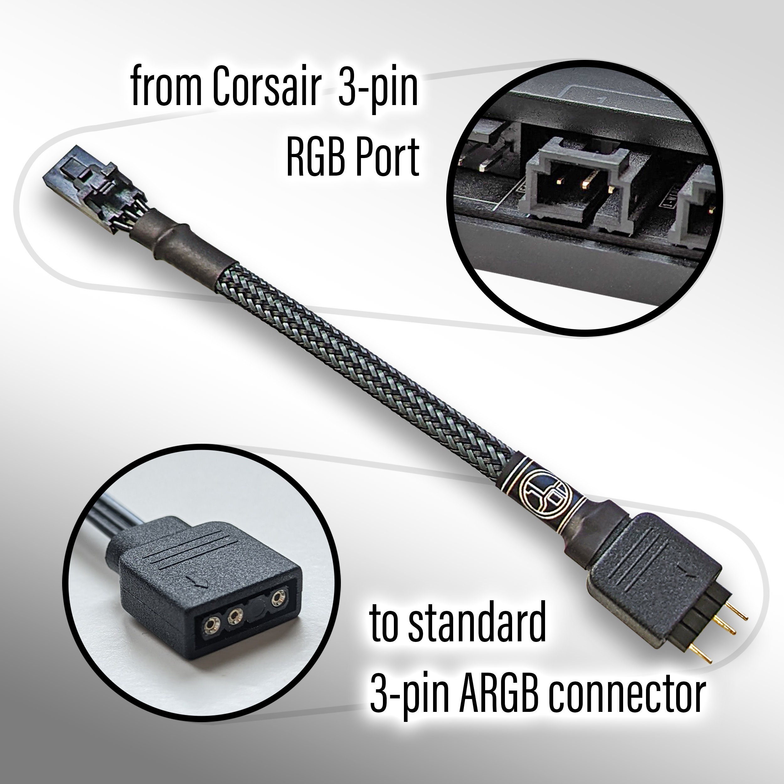 Corsair RGB to Standard ARGB 3-pin 5V Adapter (male/female) - Etsy
