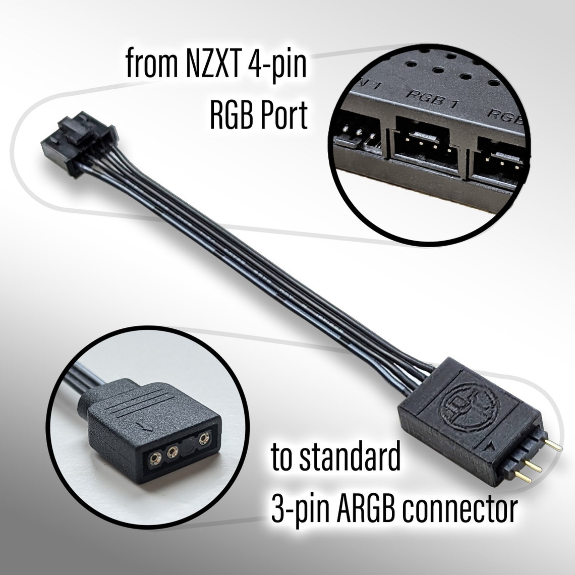 NZXT RGB to Standard 3-pin 5V ARGB Adapter - Etsy