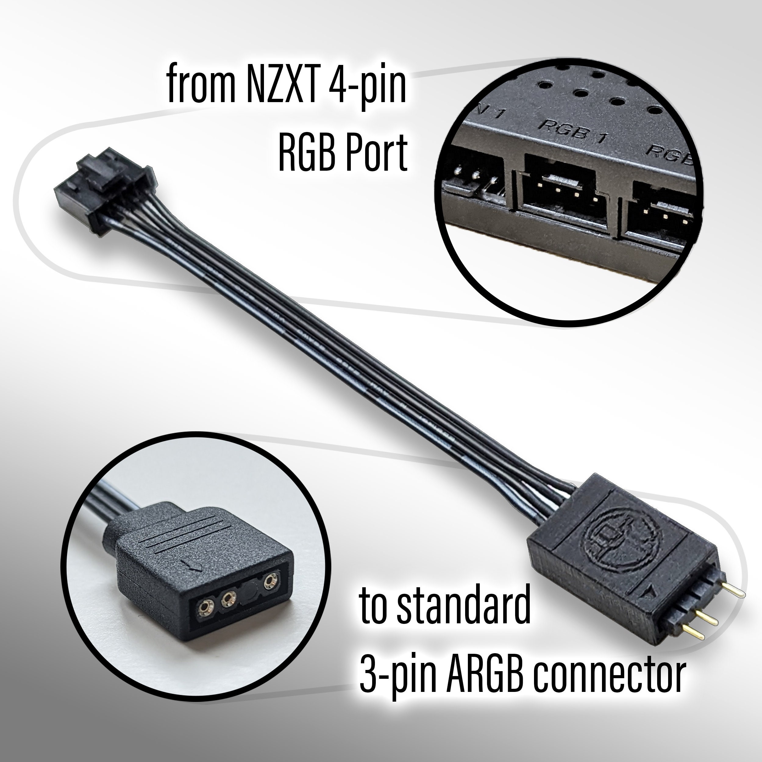 NZXT RGB to Standard 3-pin 5V ARGB Adapter - Etsy
