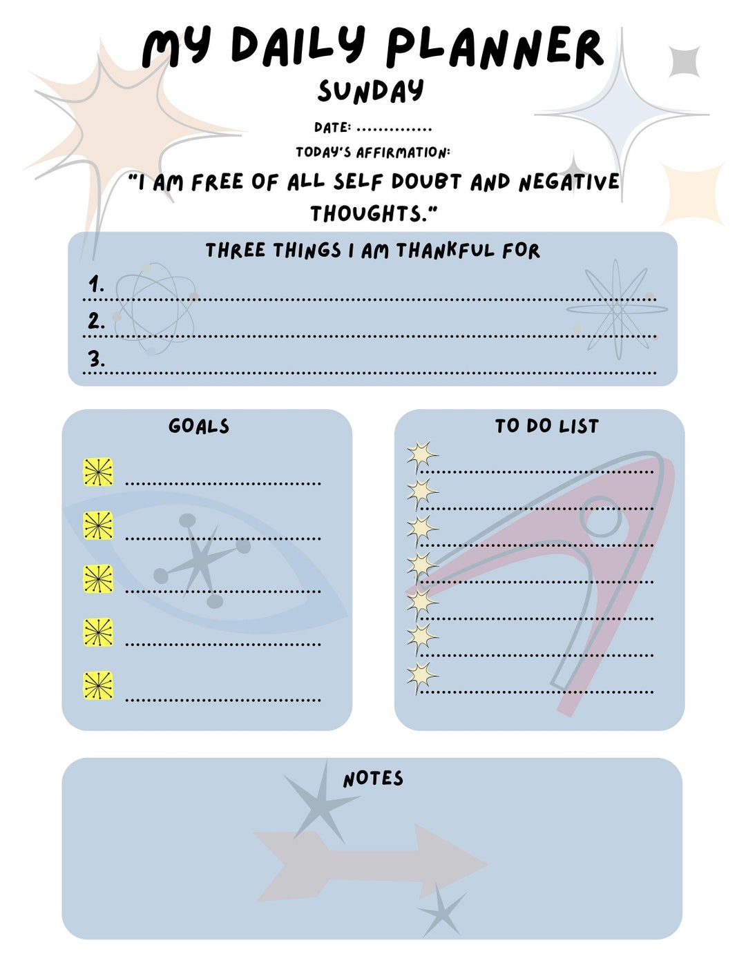 Simple 7 Day Planner With Powerful Affirmations for Children and Adults ...