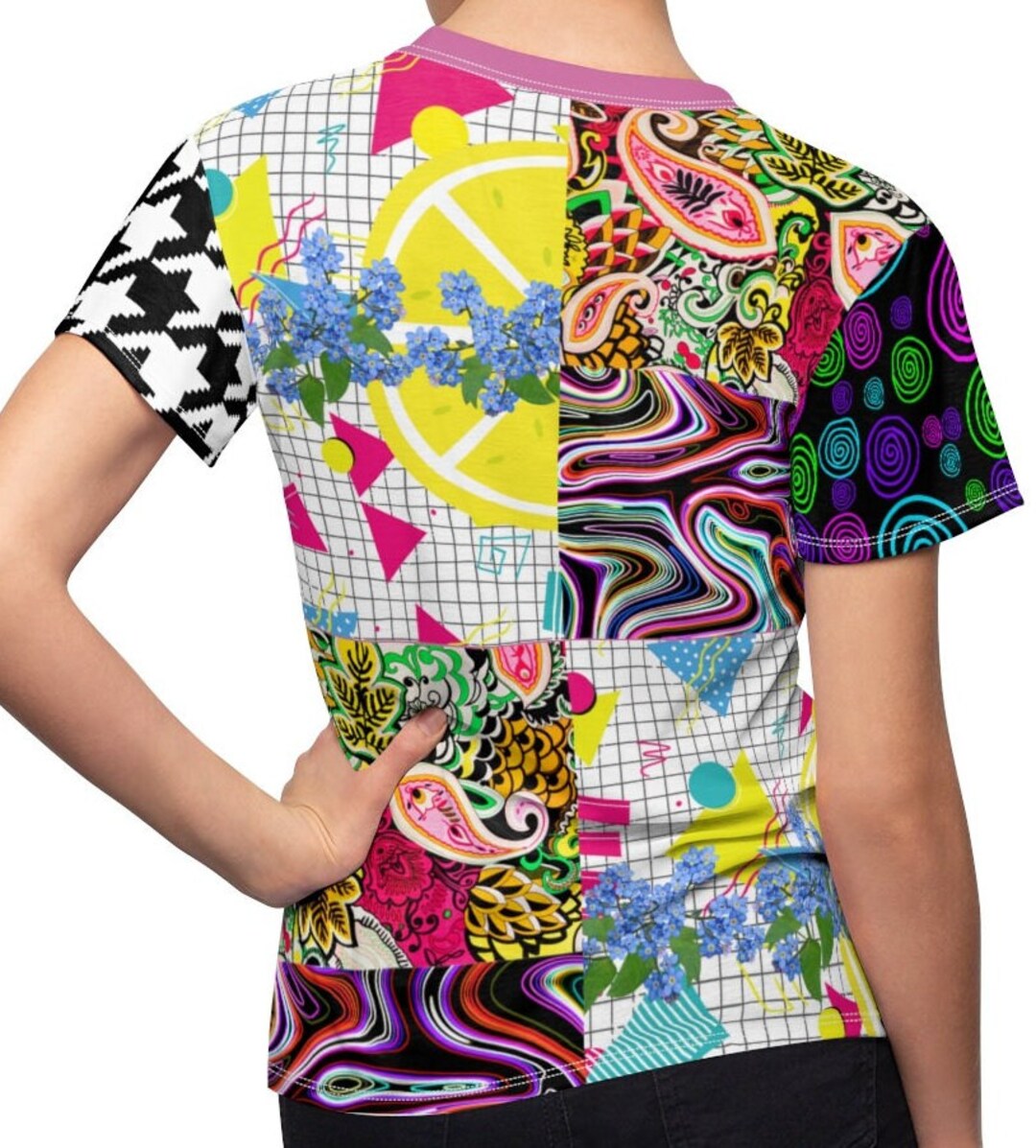 Women's Trippy Shirt, Raver Shirt, Quirky Mish Mash Design, Originals ...