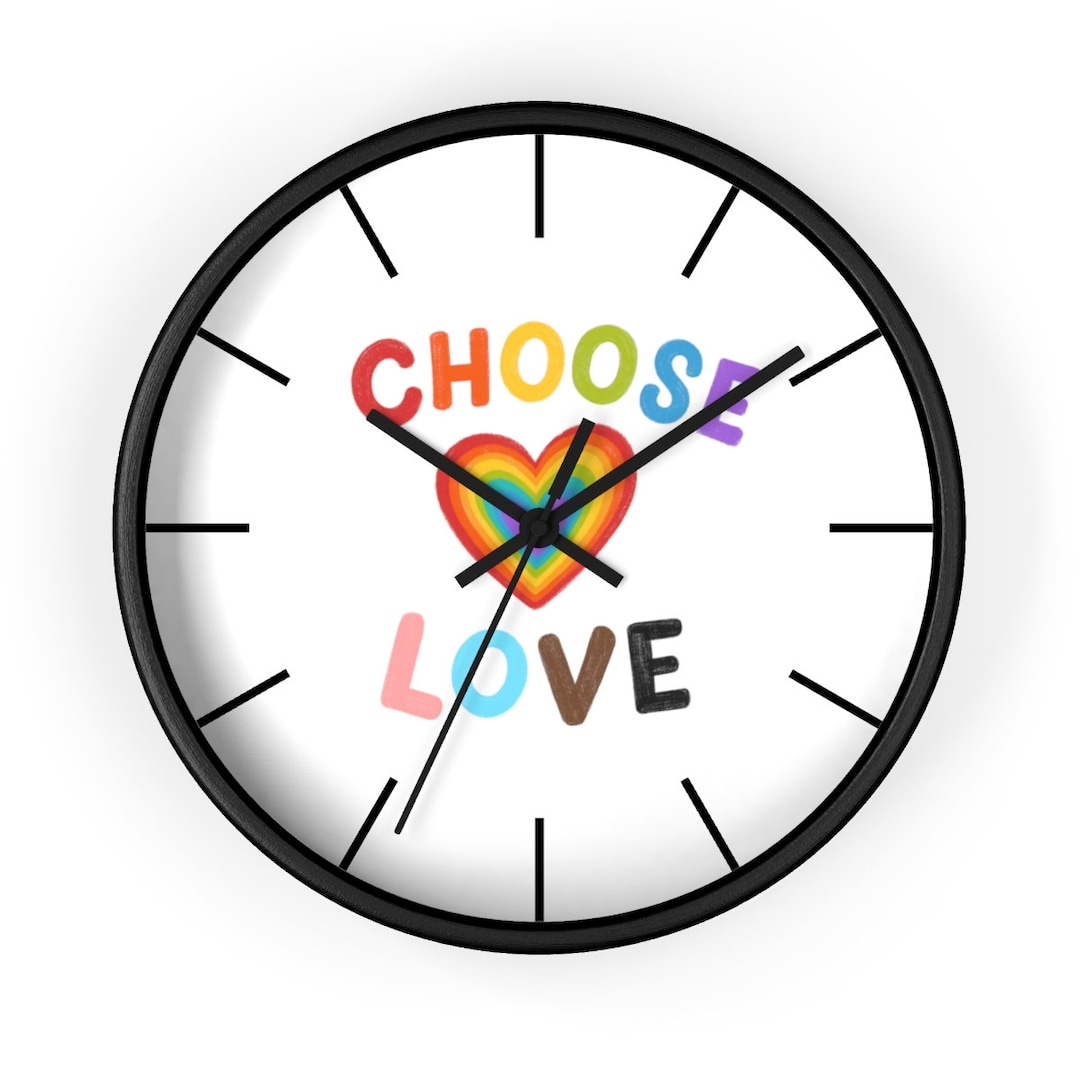 Choose Love, Pride Clock LGBT, Modern Wall Clock, Gay, Lesbian, Pride ...
