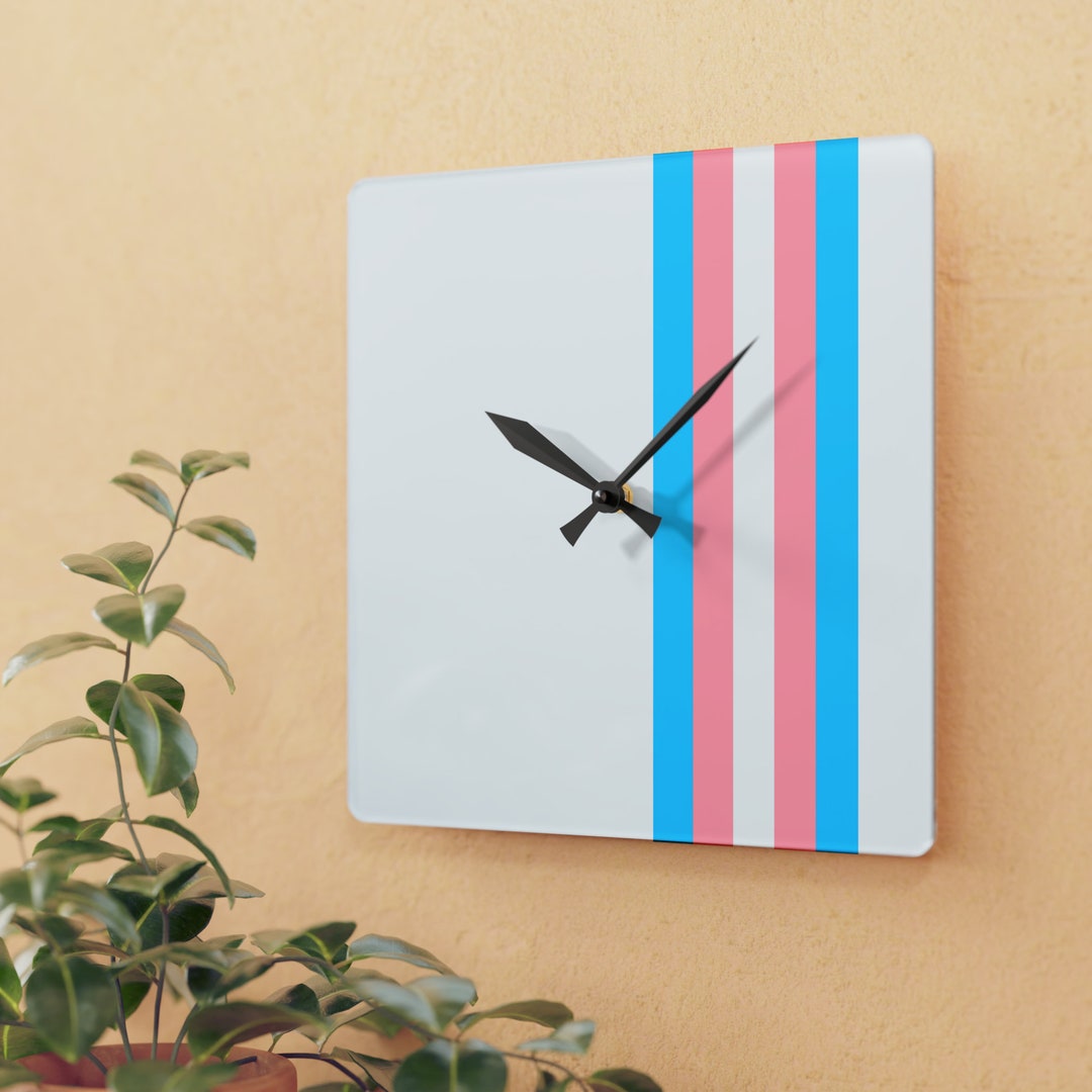 Trans Clock, Pride Clock, Transgender Gift, Trans Flag Gift ...