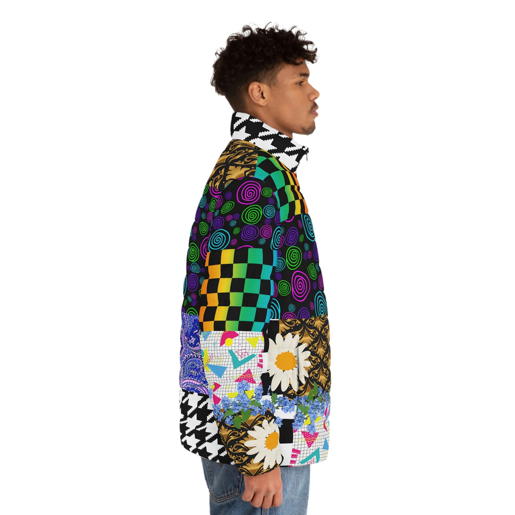 Trippy Jacket, Festival Puffer Jacket, Gift for Raver, Raver Coat ...