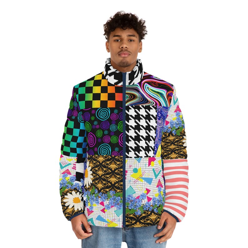 Trippy Jacket Festival Puffer Jacket Gift for Raver Raver - Etsy