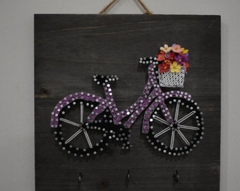 Bicycle String Art Handmade Personalised Wall Decor pallet Wood Sign - Etsy
