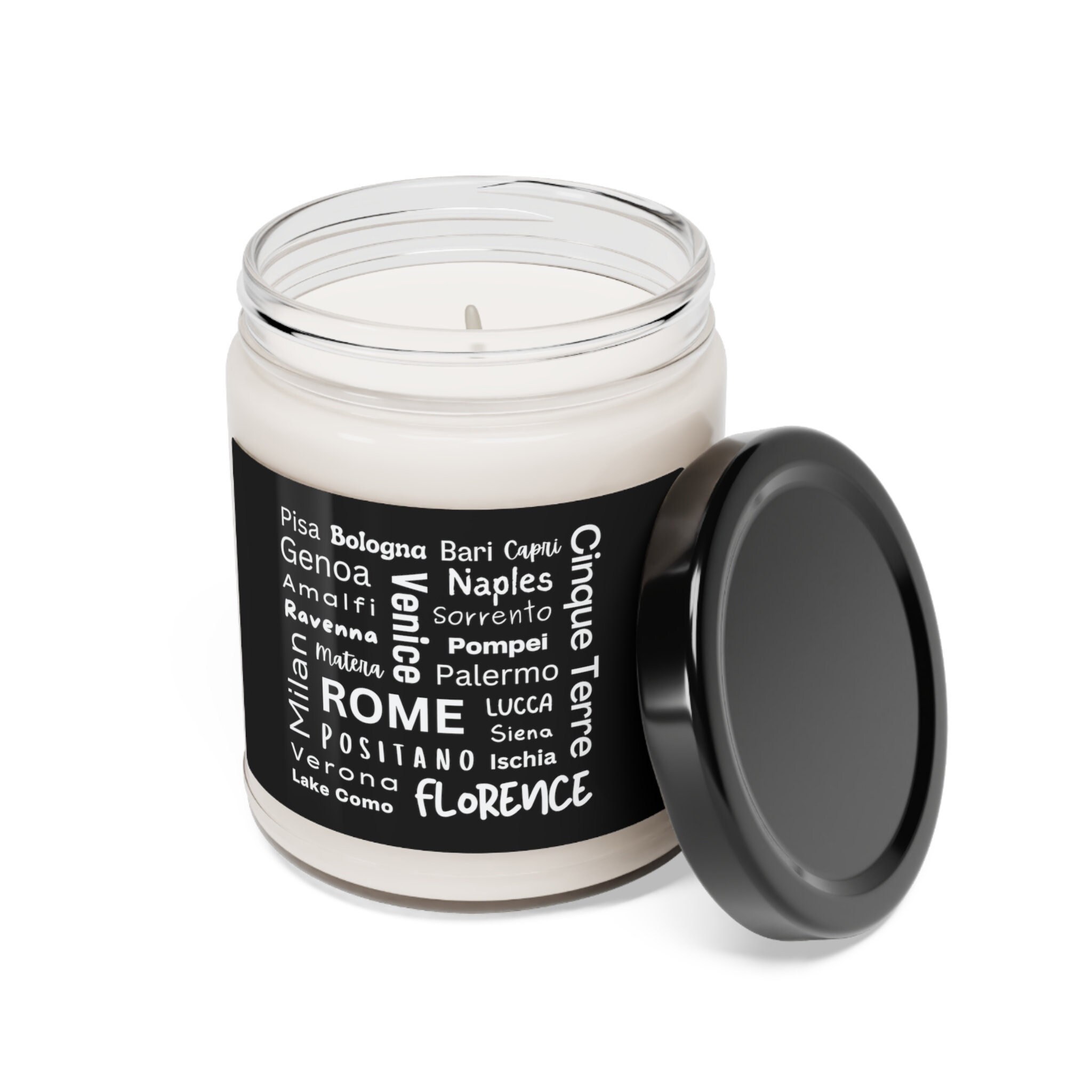 Italian Cities Black Background Natural Soy Wax Scented - Etsy