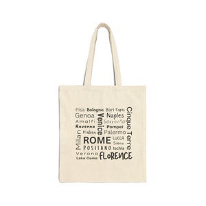 Italian Cities Eco-friendly Canvas Tote Bag, Italy Souvenir, Gift for ...