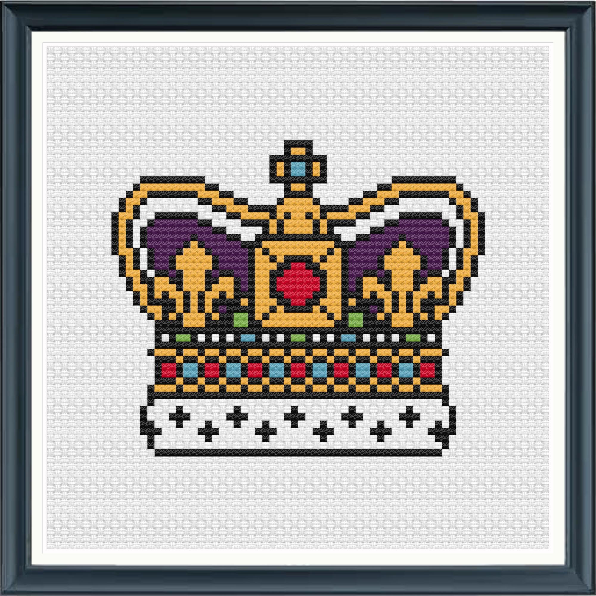 Royal Crown Cross Stitch Pattern, King Queen Embroidery (PDF Download ...