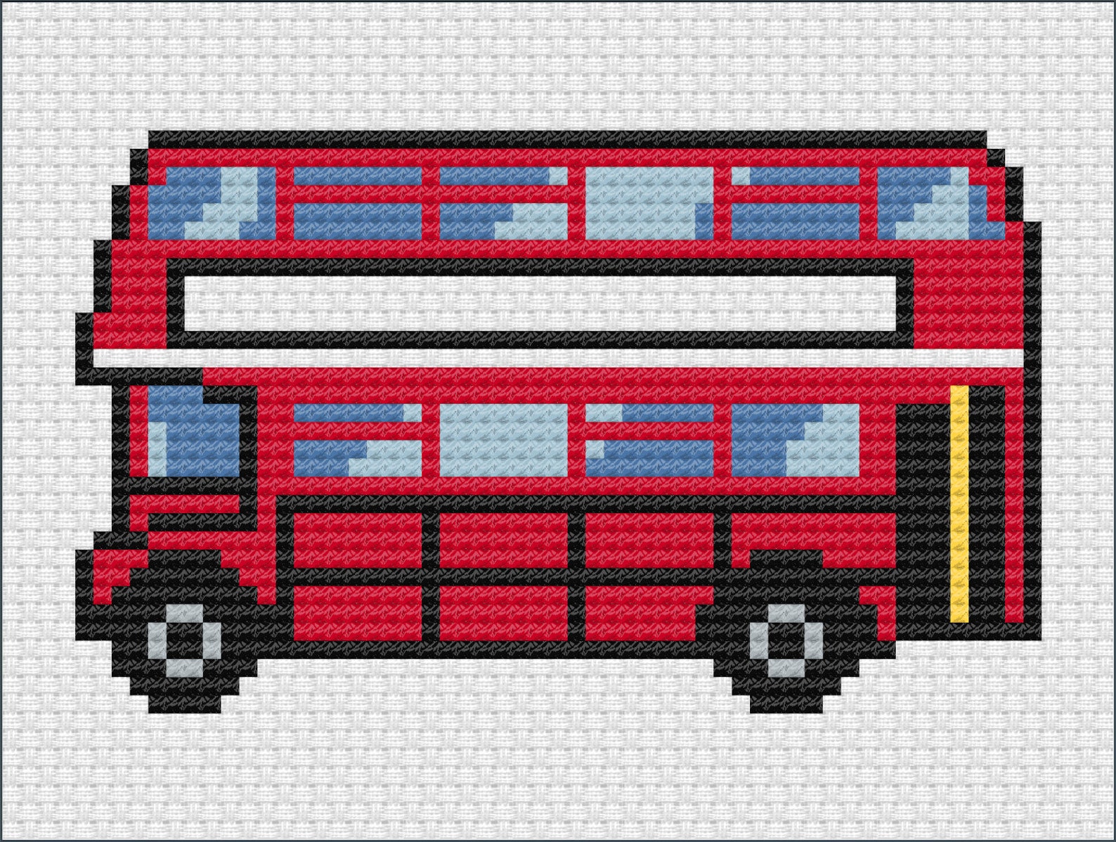 London Bus Cross Stitch Pattern, Vintage British Icon Sewing Design ...