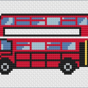 London Bus Cross Stitch Pattern, Vintage British Icon Sewing Design ...