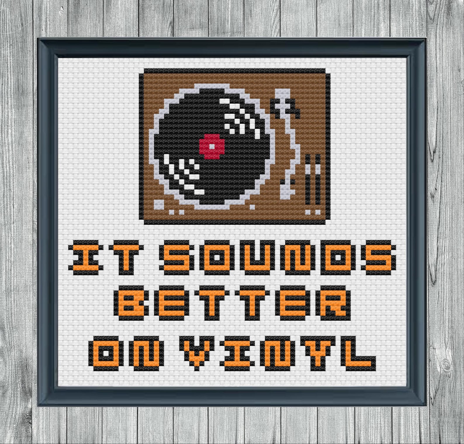 Vinyl Record Player Cross Stitch Pattern, Analogue Music Lovers Gift ...
