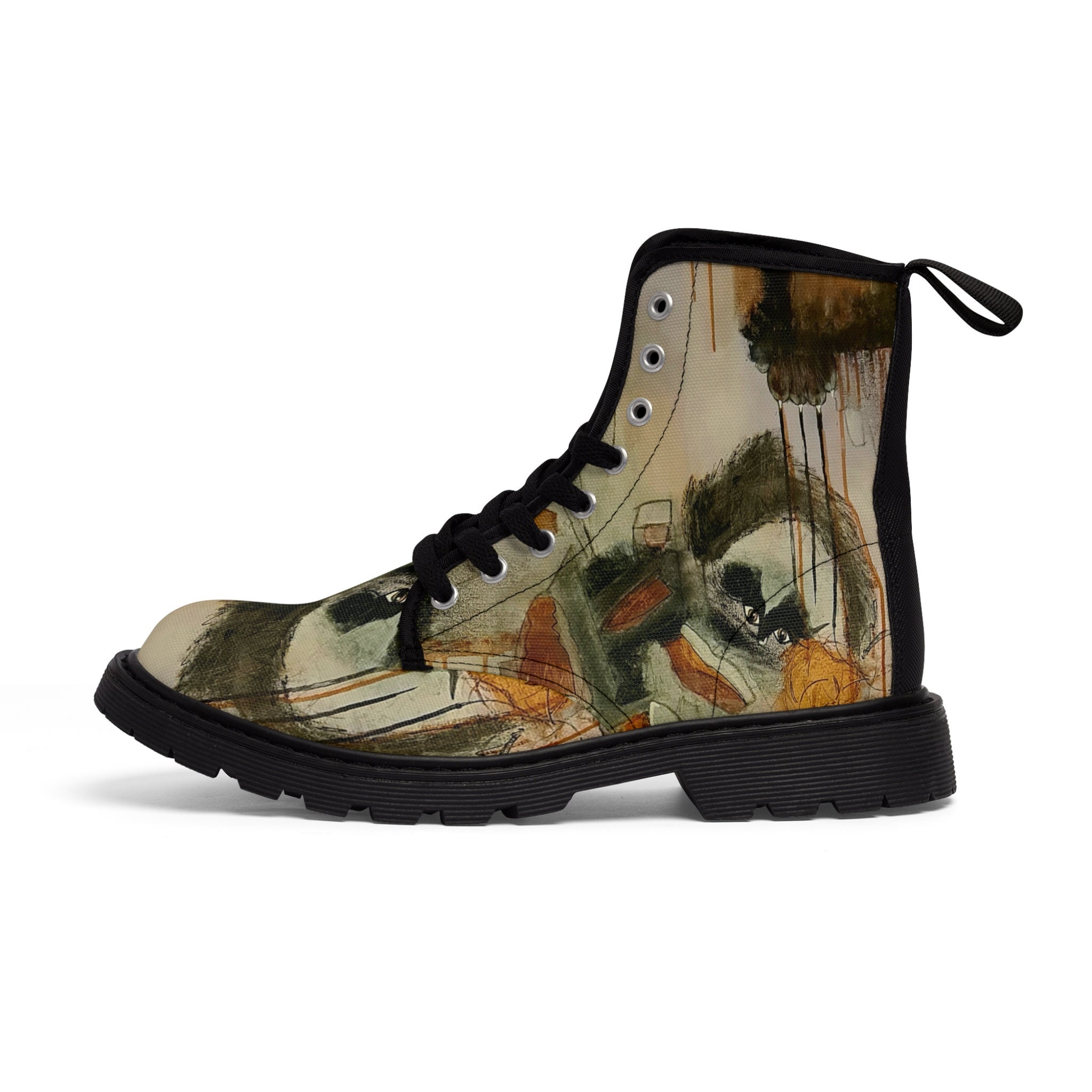 Women's Canvas Boots,- Flamengoblue Art Canvas Boots, Unique Funky ...