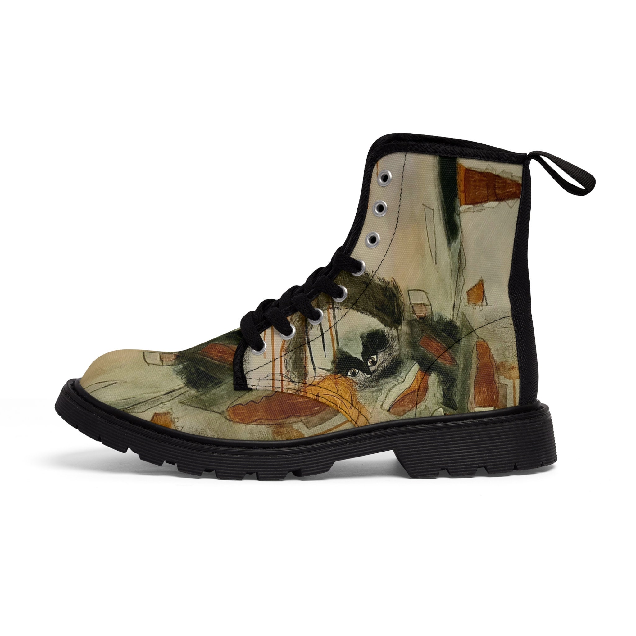 Women's Canvas Boots,- Flamengoblue Art Canvas Boots, Unique Funky ...