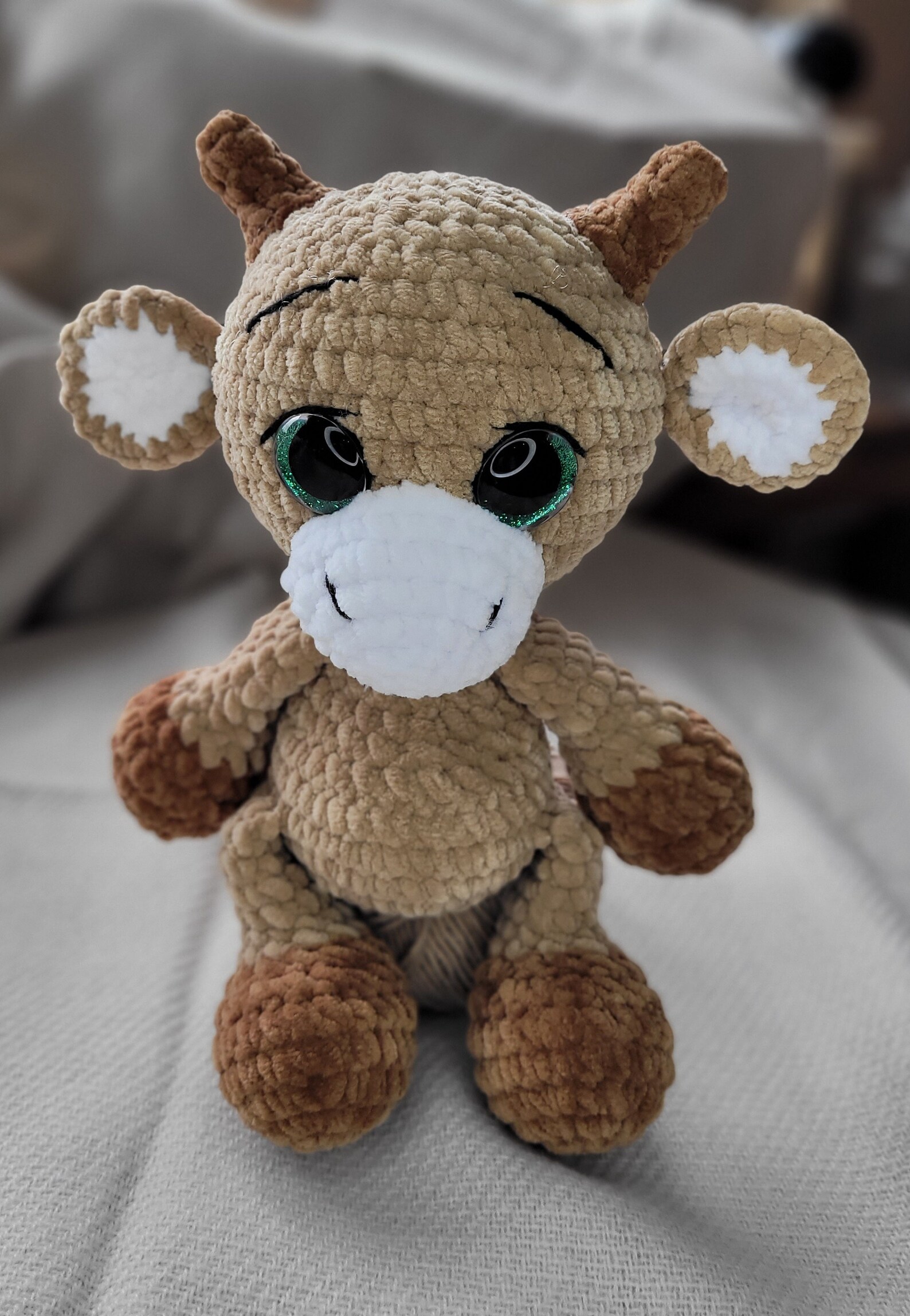 Crochet Baby Bull Cow Stuffed Plushie Toy Handmade Birthday Gift for ...