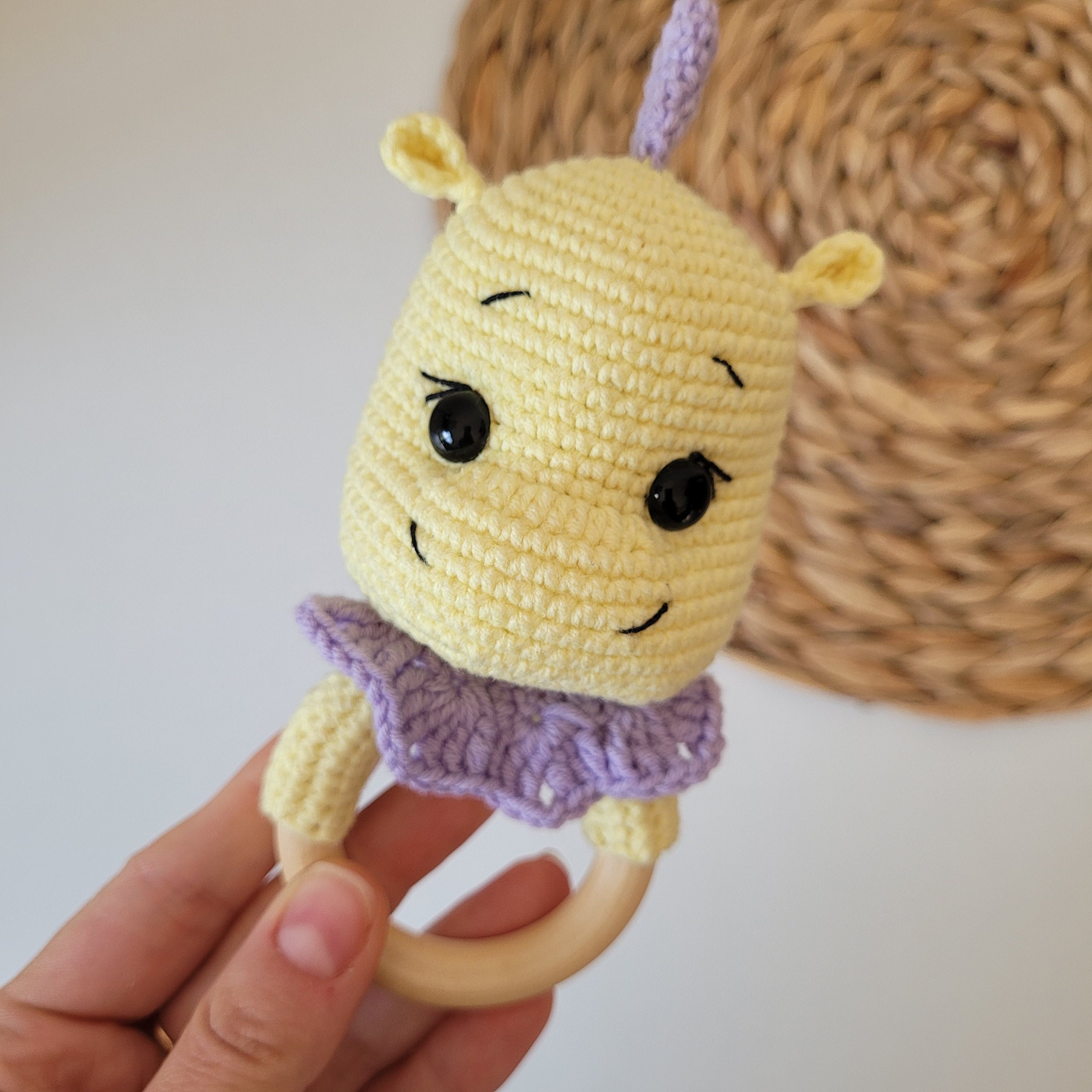 Dragon Rattle Crochet Dino Toy Crochet Rattle Handmade Babyshower Gift ...