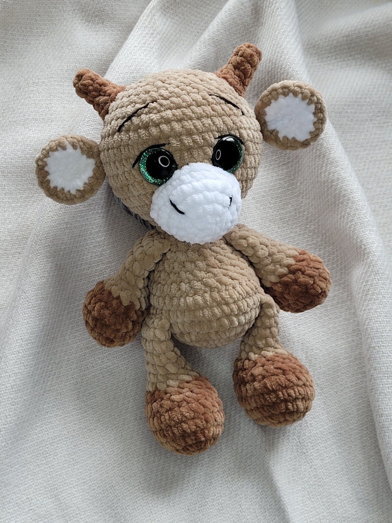 Crochet Baby Bull Cow Stuffed Plushie Toy Handmade Birthday Gift for ...