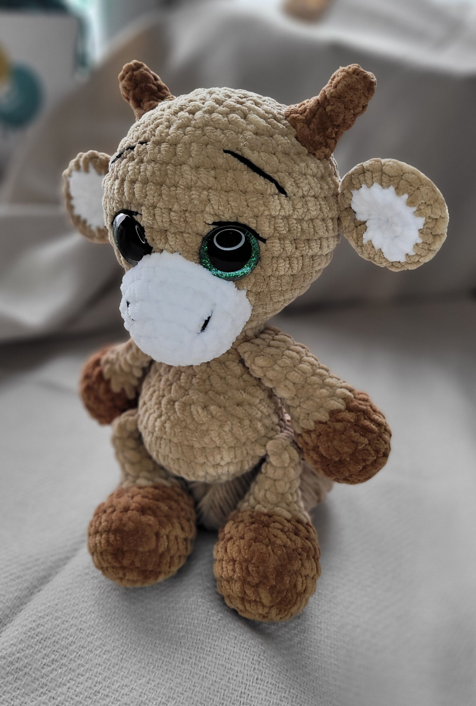 Crochet Baby Bull Cow Stuffed Plushie Toy Handmade Birthday Gift for ...